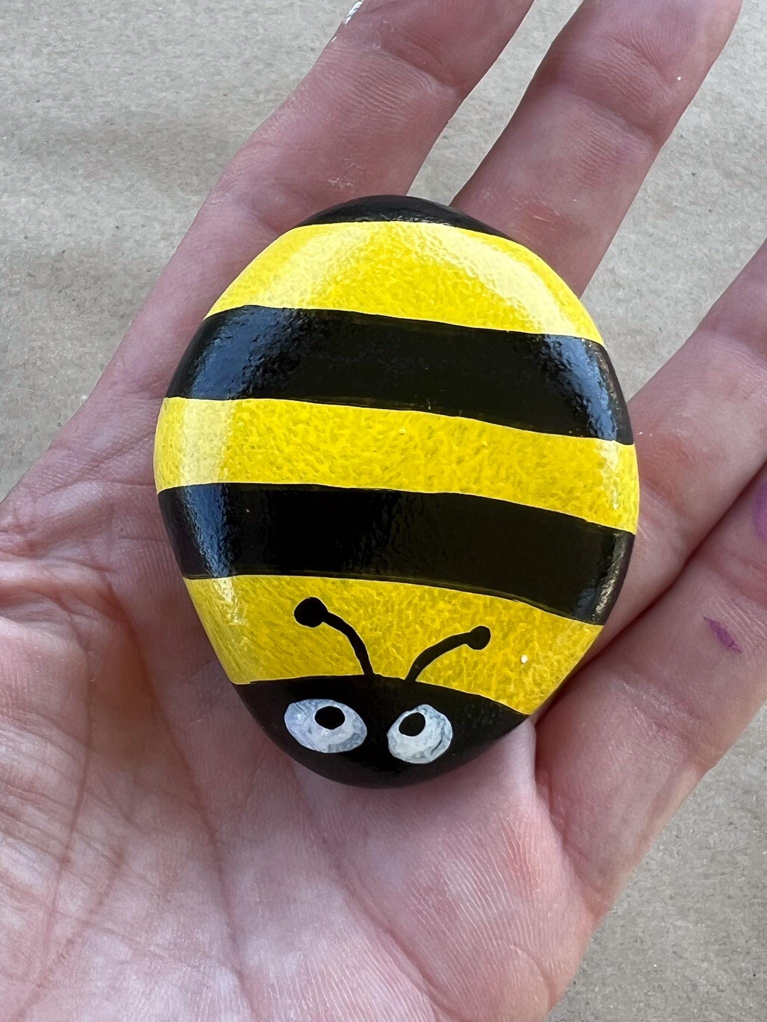 Painted Bee Rock - Etsy