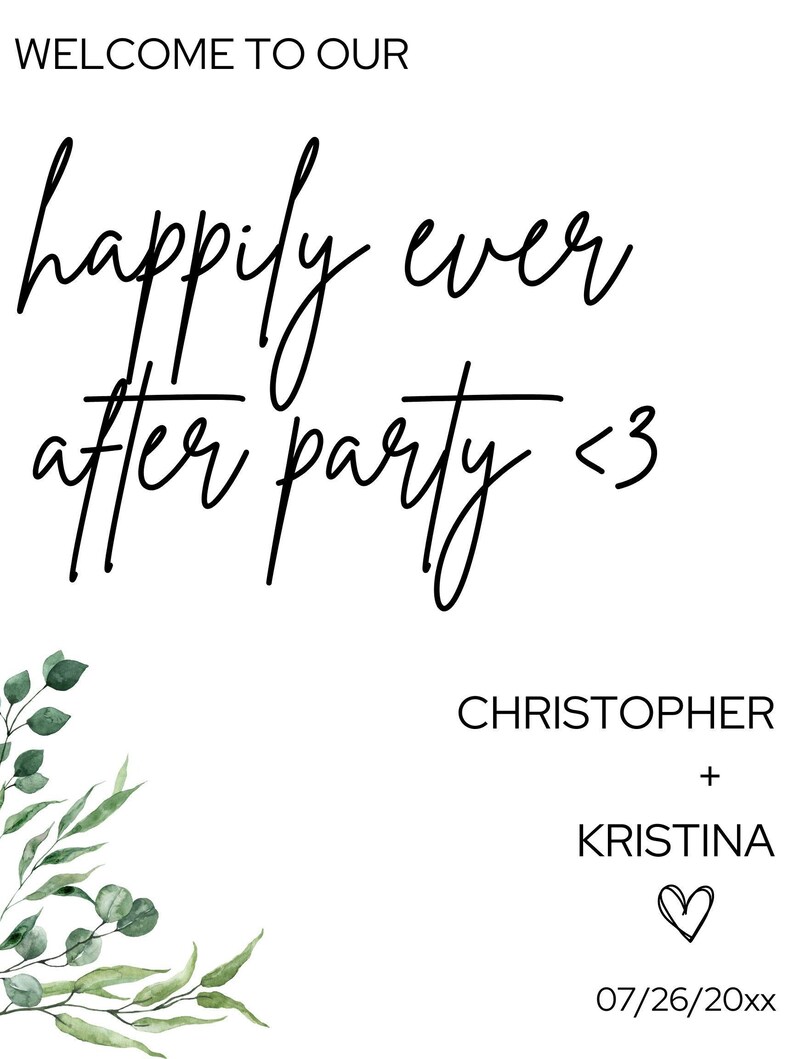 Welcome to Our After Party Sign - Etsy