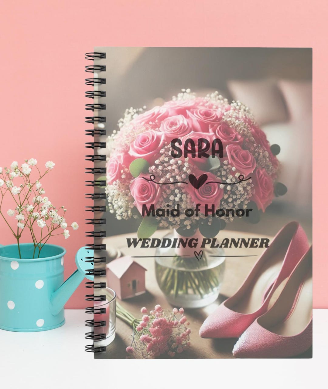 Ruled Line Spiral Notebook Wedding Journal, Maid of Honor Gift ...