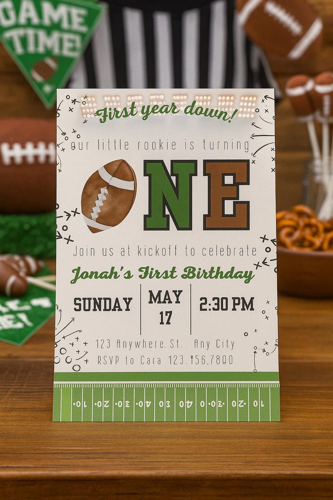 Football First Birthday Invitation - Etsy