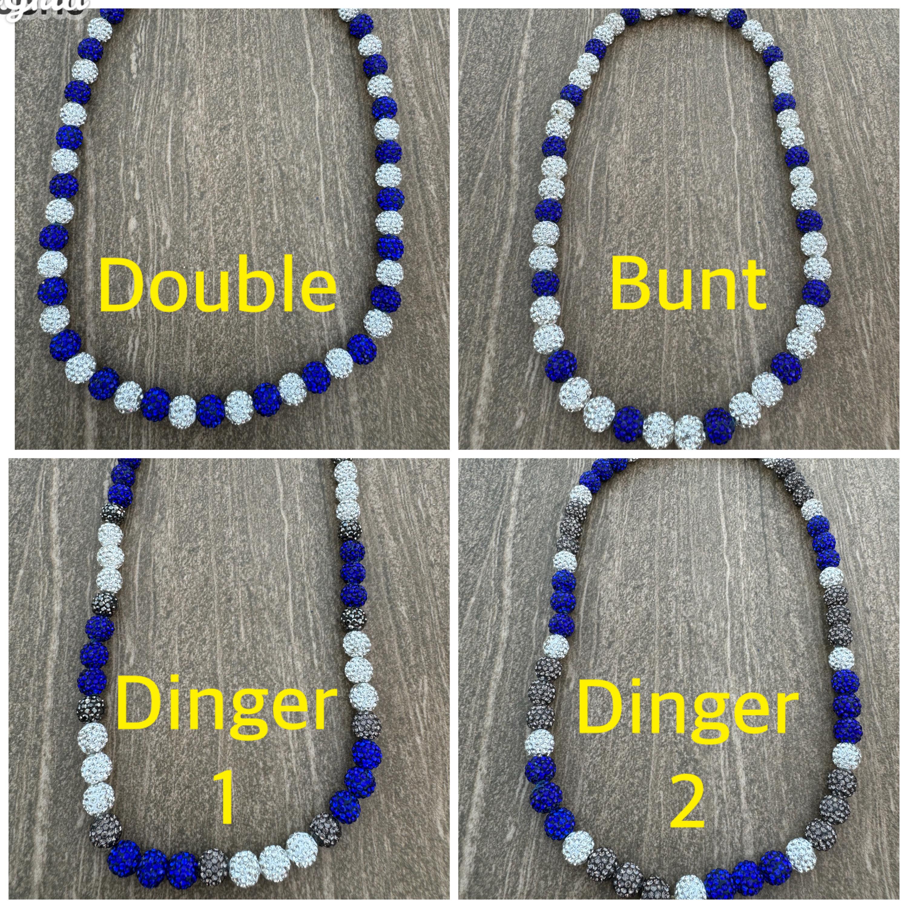 Royal Blue and White - Custom Sparkle Beaded Rhinestone Necklace MLB ...