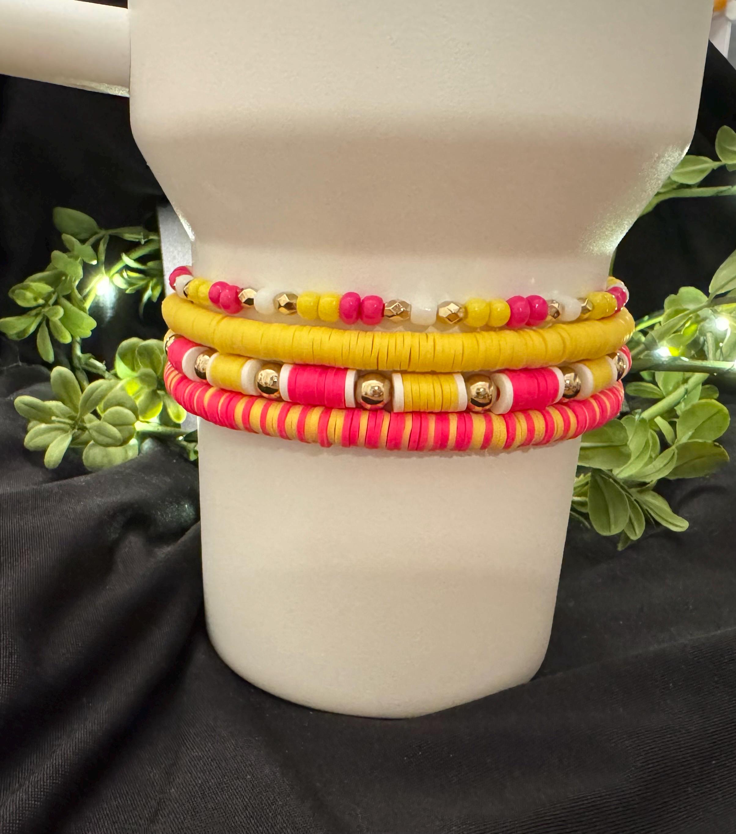 Tumbler Bracelet Stack Set | Heishi Bracelet | Beaded Bracelet | Custom ...