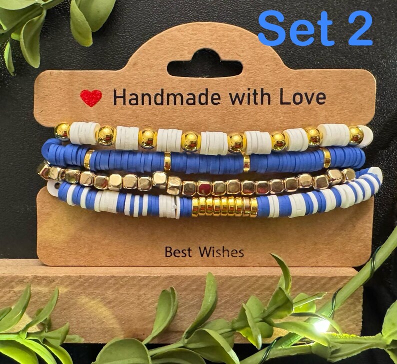 Fashion Heishi Bracelet Stack Set | Heishi Bracelet | Beaded Bracelet ...