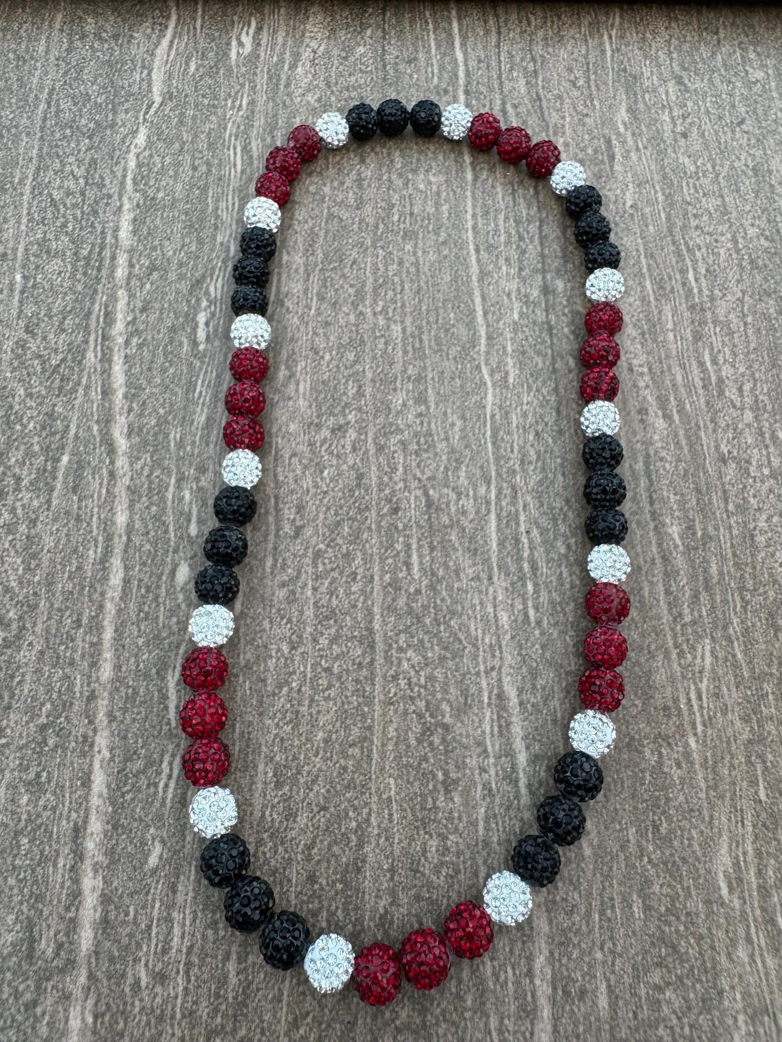 Maroon and White - Custom Sparkle Beaded Rhinestone Necklace MLB ...