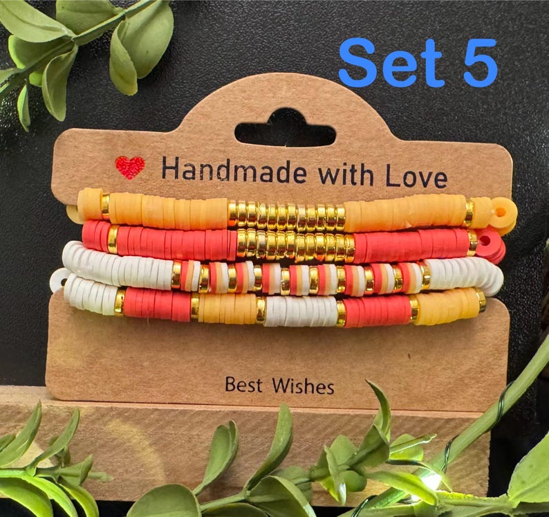 Fashion Heishi Bracelet Stack Set | Heishi Bracelet | Beaded Bracelet ...