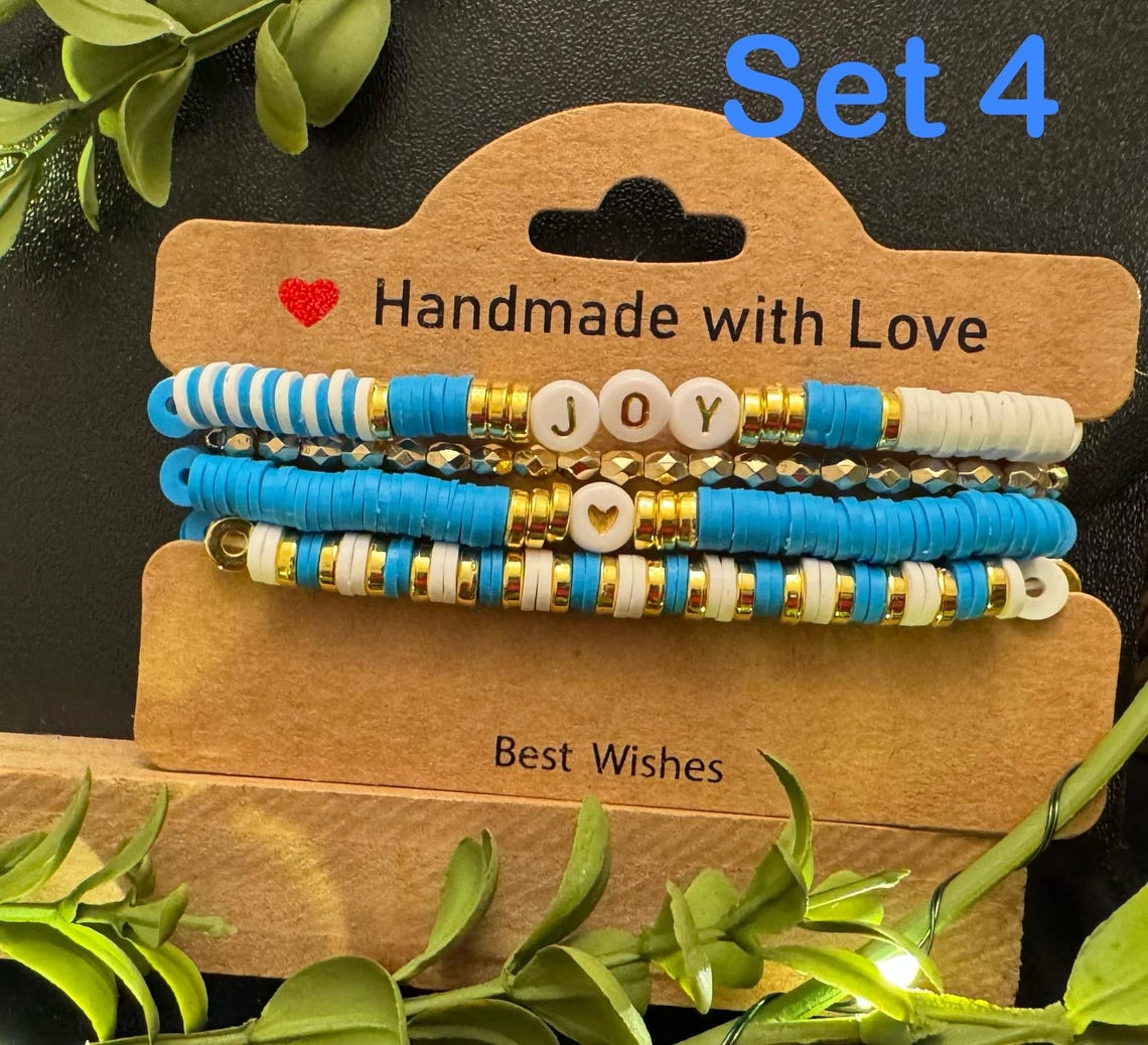 Fashion Heishi Bracelet Stack Set | Heishi Bracelet | Beaded Bracelet ...