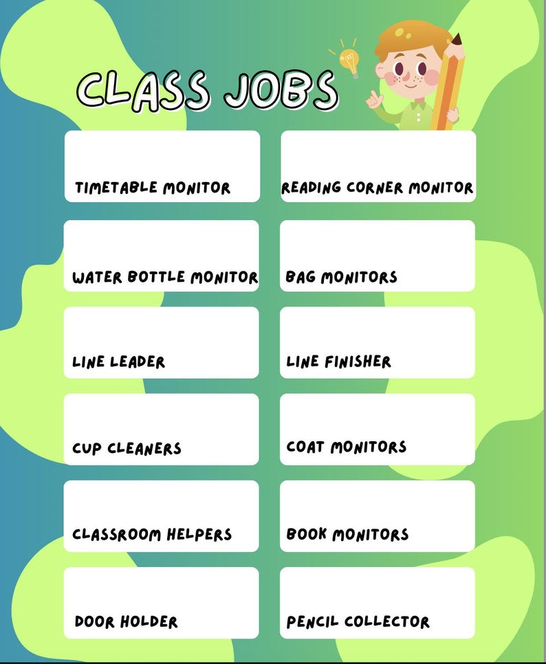Classroom Roles - Etsy