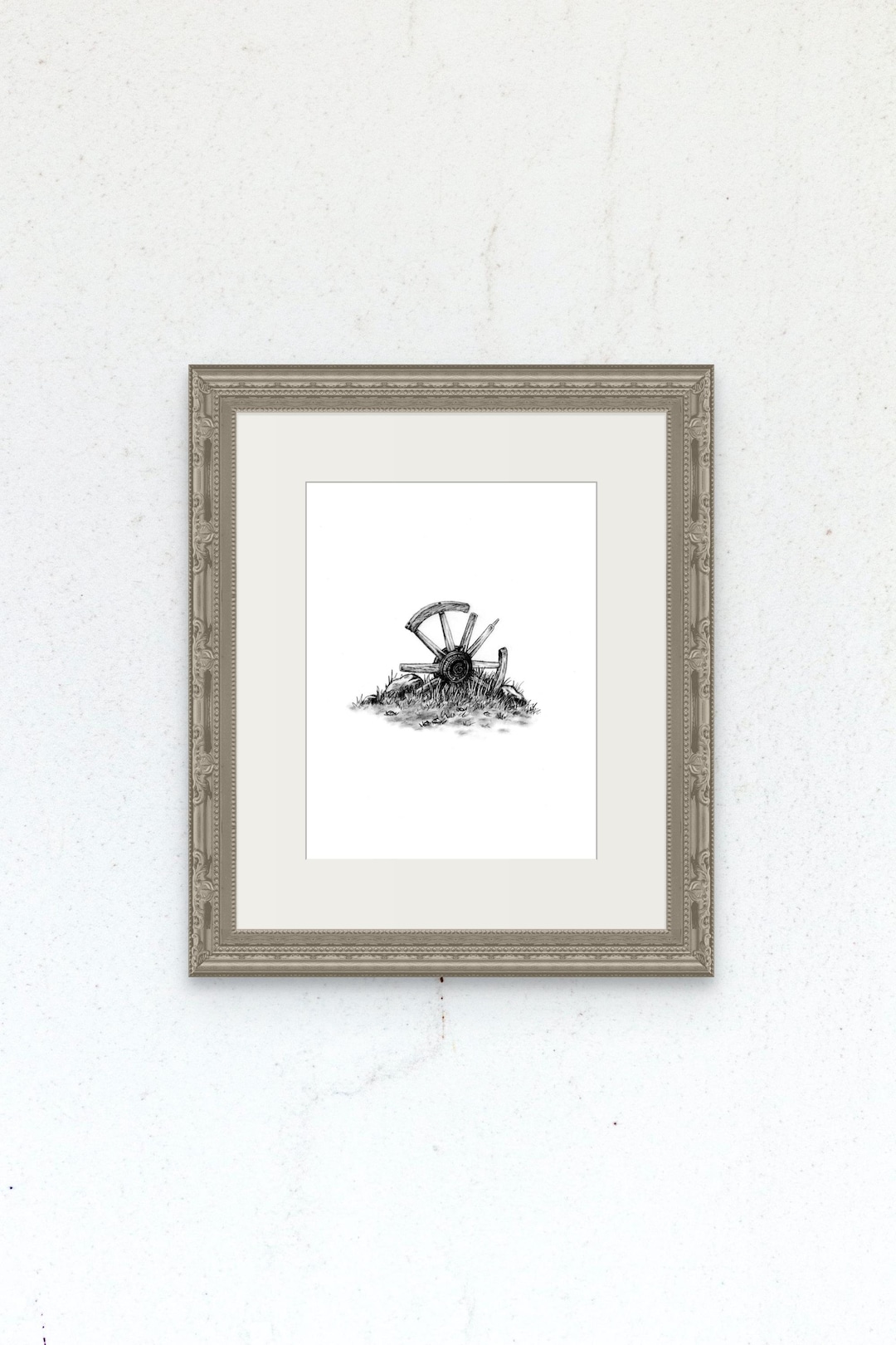 Broken Wagon Wheel, Pencil Sketch - Etsy