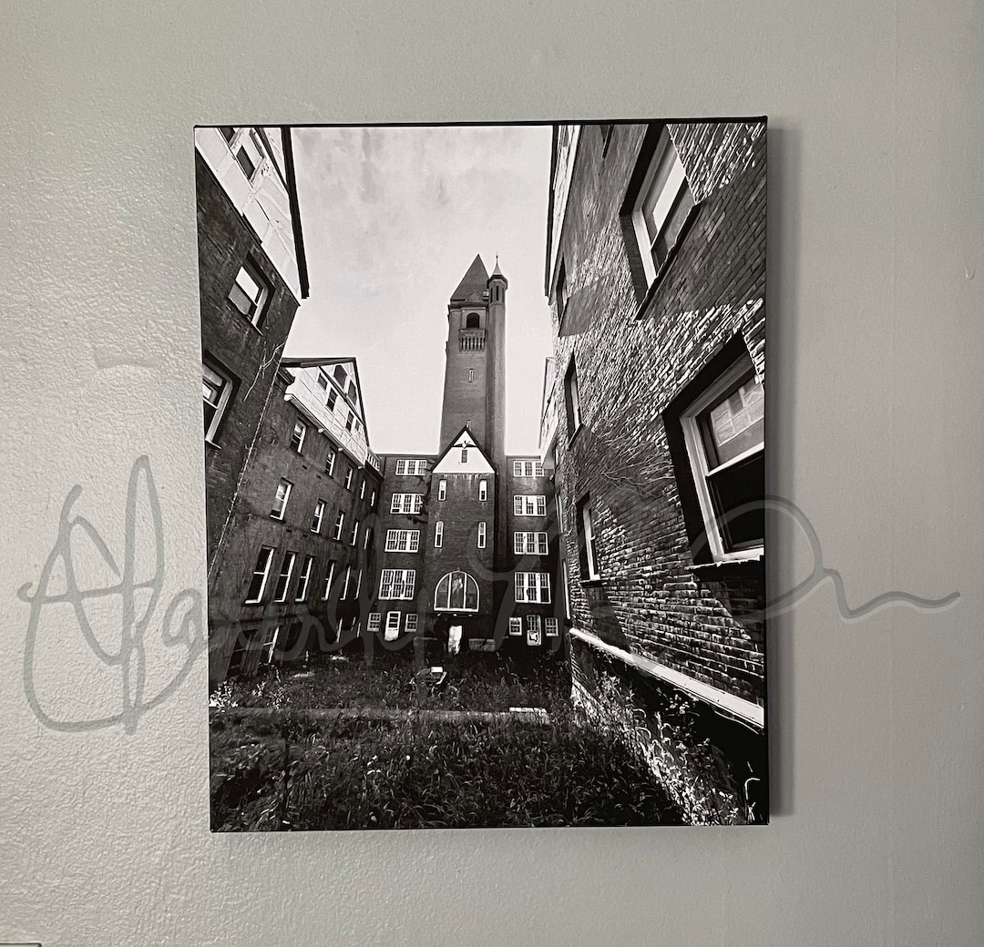 Wells College Main Building Courtyard Bell Tower Black and White 16x20 ...