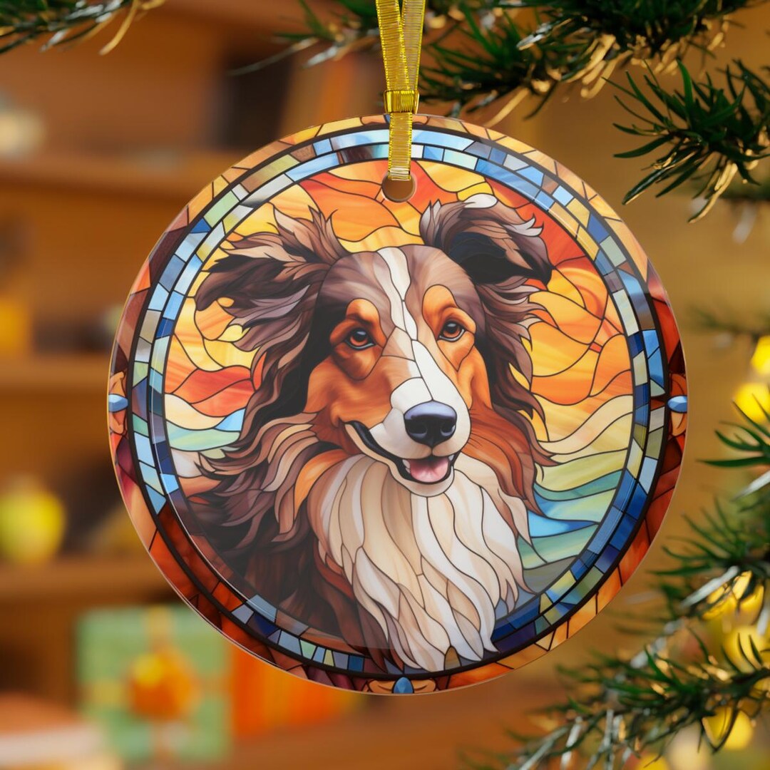 Lassie Dog Gift, Collie Mom Christmas Gifts, Stainless Glass Ornament ...