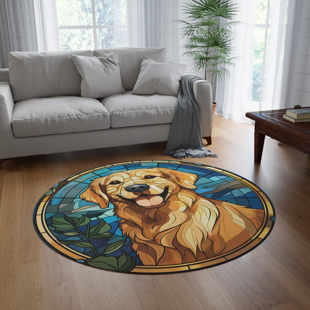 Custom Valentine Dog Mom Gift, Personalized Golden Retriever Rug With ...