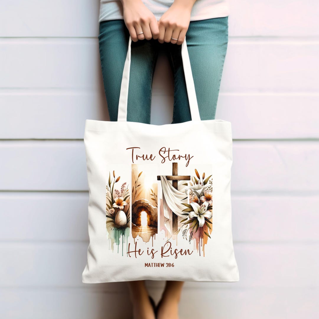 True Easter Story Tote Bag Gift, Personalized Religious Easter Basket ...