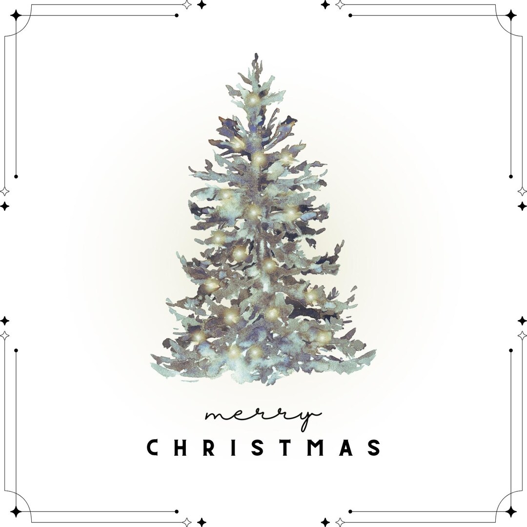 Silver Merry Christmas Card - Etsy