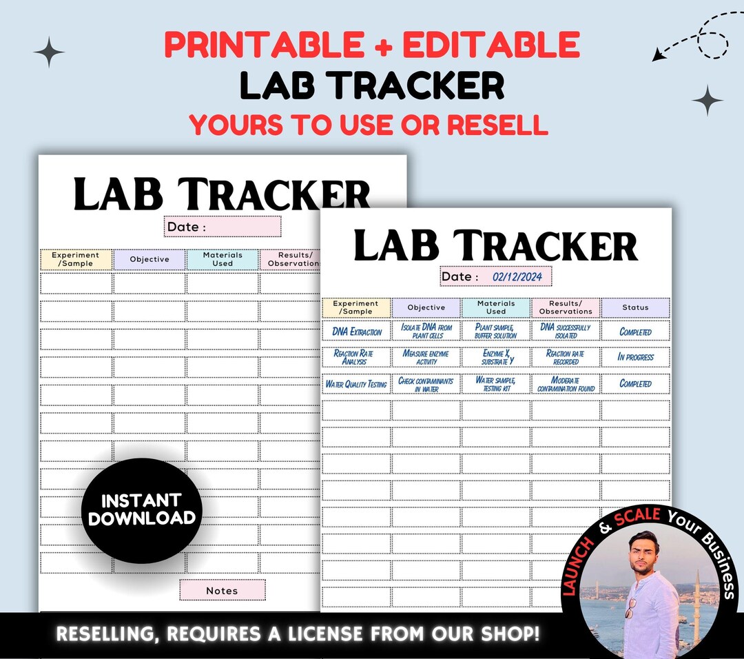 Editable Lab Tracker, Lab Results Tracker, Printable and Fillable ...