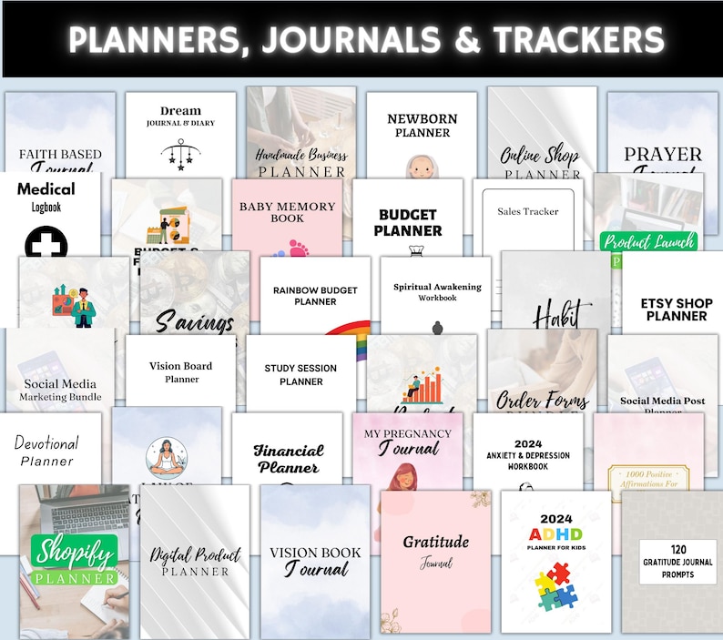 Canva Template Bundle, Canva PLR Templates 260, Planners, Journals ...