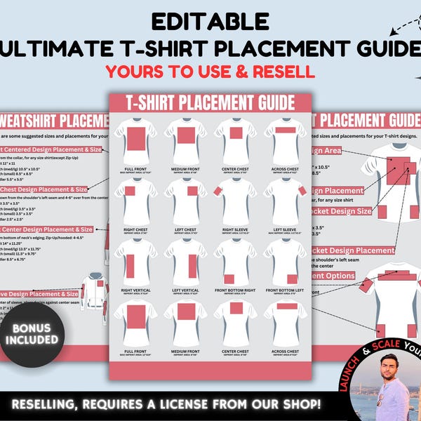 Tshirt Design Placement - Etsy