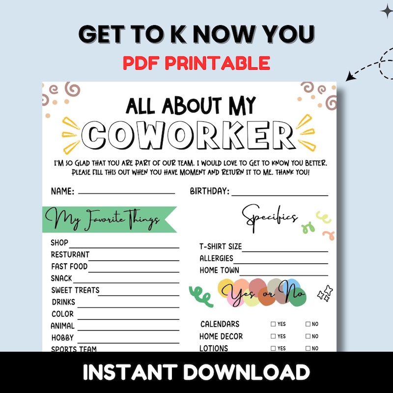 All About Me Employee Editable - Etsy