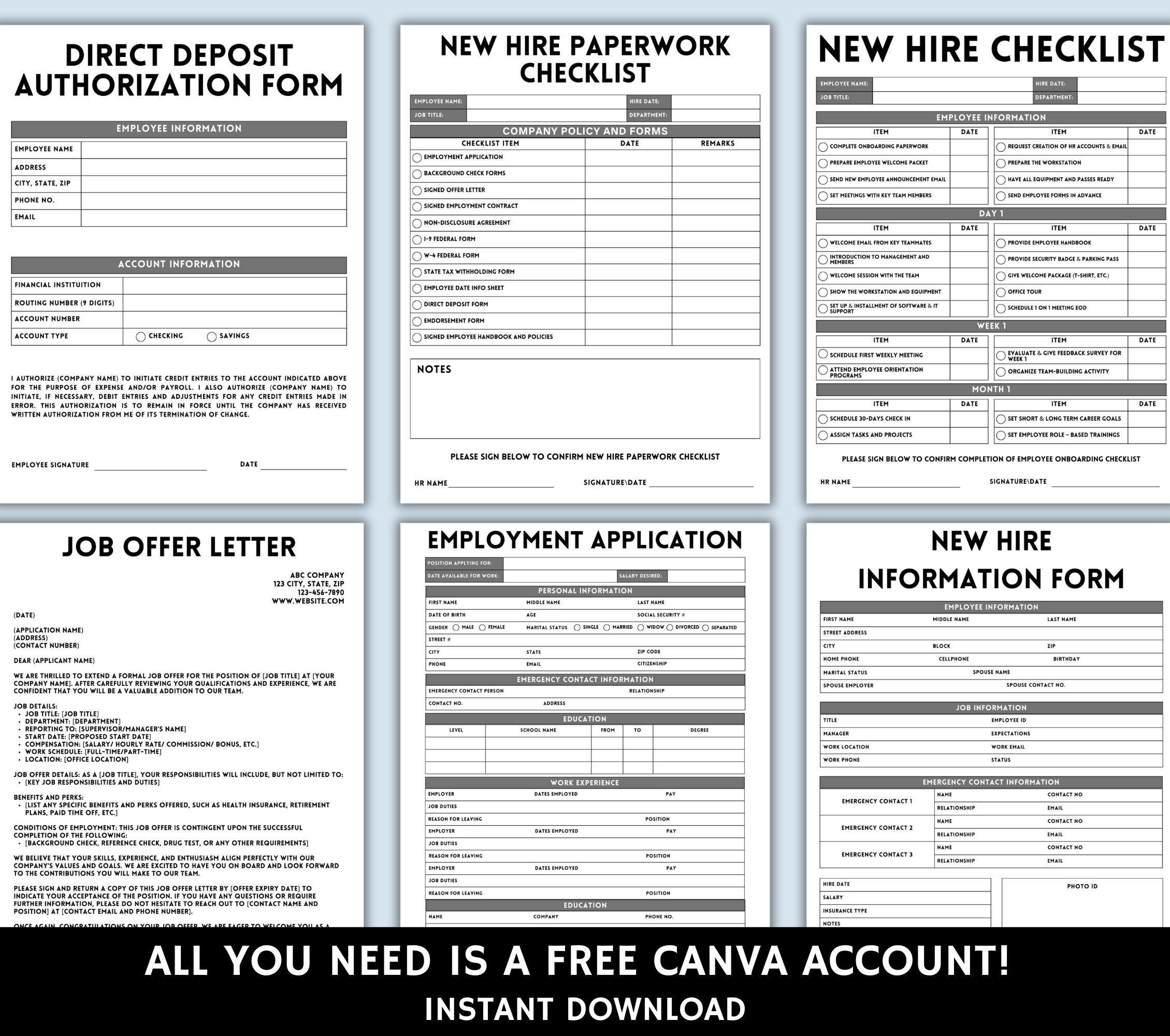 Editable Employee Onboarding Template, Employee Welcome Kit, Employee ...
