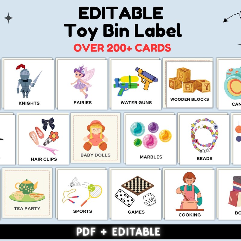 Toy Bin Labels - Etsy