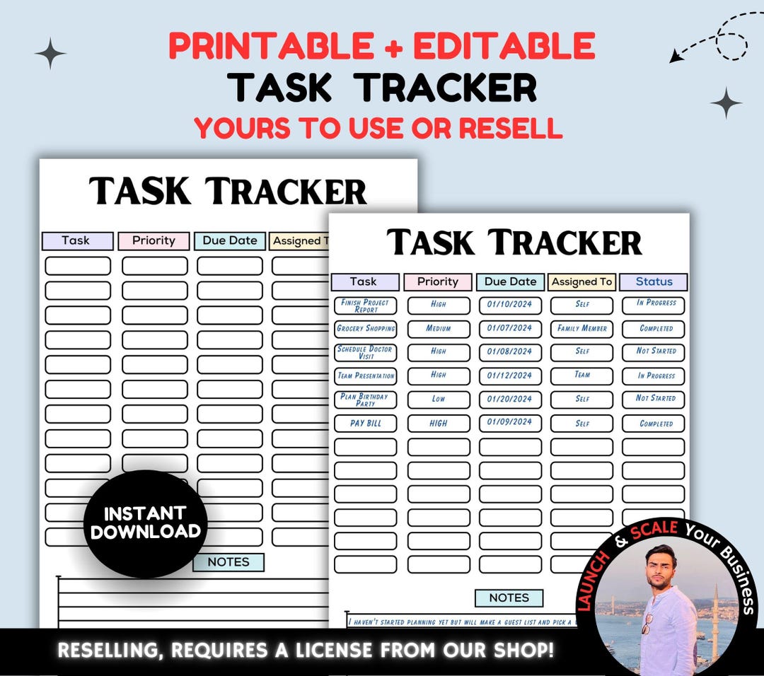 Simple Task Tracker Printable, Digital Todo List Tracker, To-do List ...