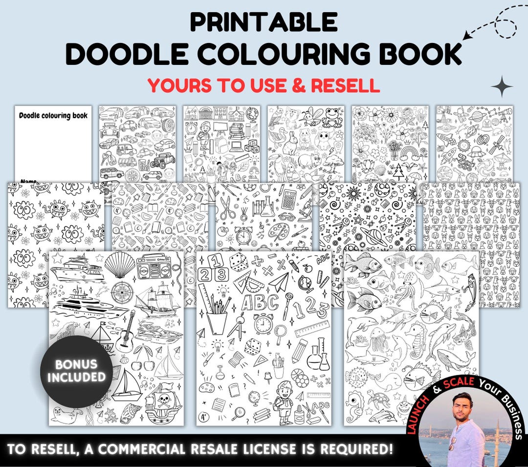 Kids Doodles Coloring Pages Printable, Doodles Coloring Book, Print ...