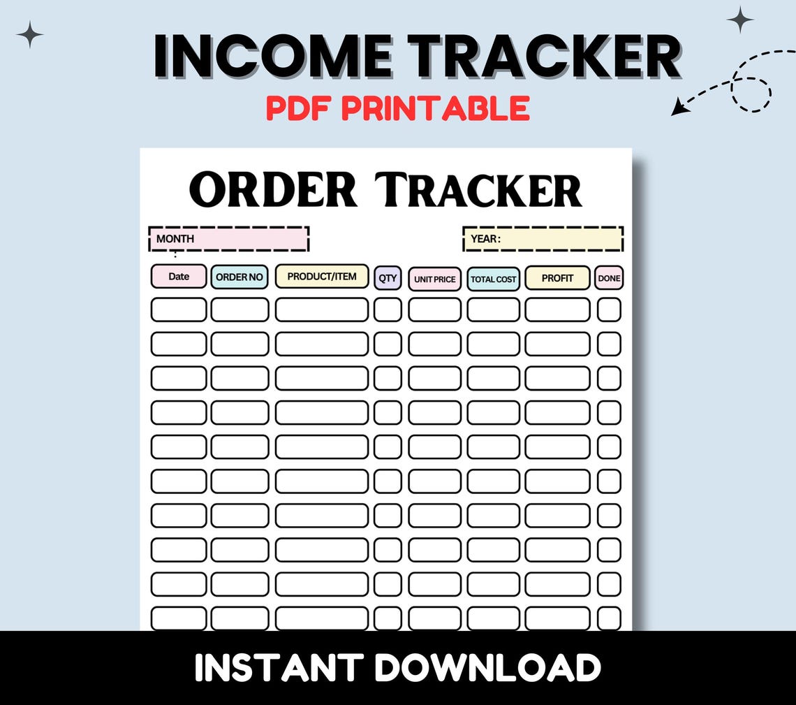 Order Tracker Printable, Small Business Tracker, Order Sales Log ...