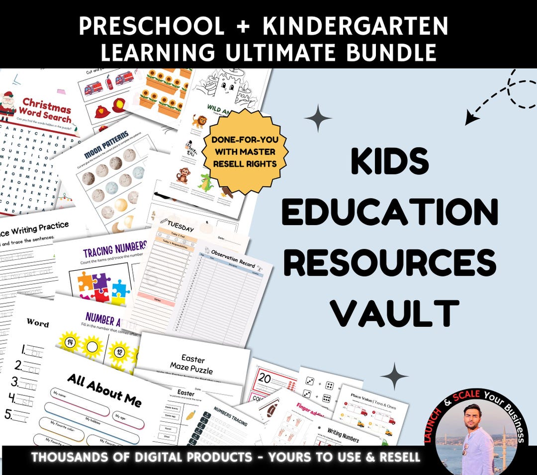 Preschool Pre-k + Kindergarten Learning Bundle | Worksheets for Kids ...