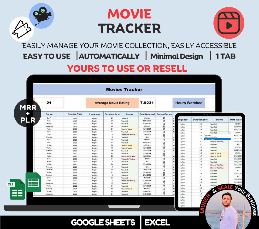PLR TV Show Tracker Spreadsheet Google Sheets, MRR Television Series ...