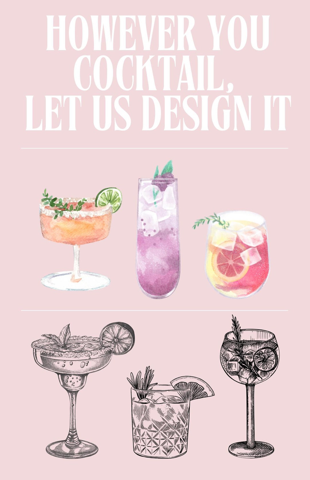 Custom Cocktail Menu Graphic Design Menu Digital Menu Graphic Custom ...