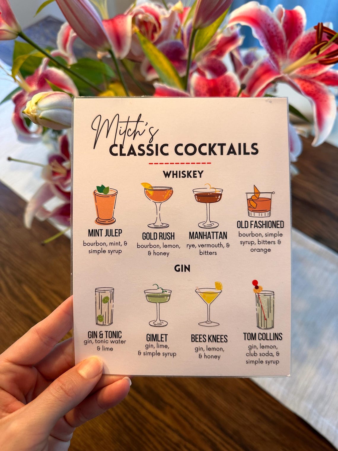 Custom Cocktail Menu Graphic Design Menu Digital Menu Graphic ...