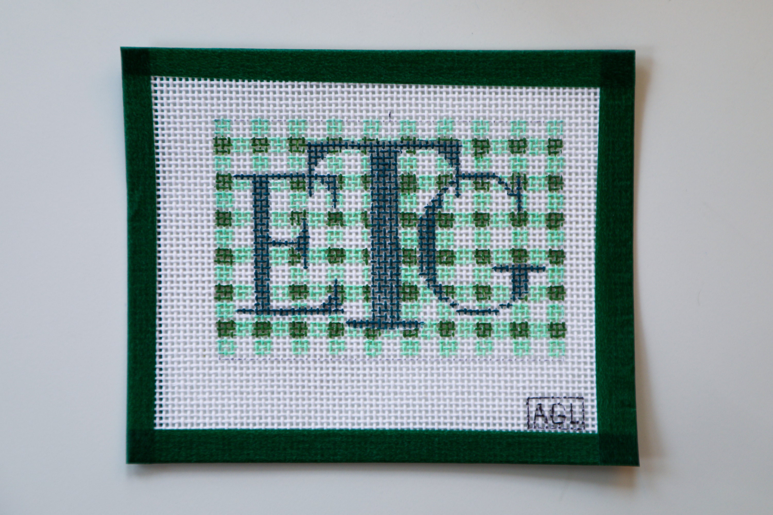 Custom Needlepoint Monogrammed Bag Tag Canvas - Etsy