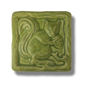 Handmade Devious Squirrel Art Tile: Cottagecore Ceramic Wall Decor - Etsy