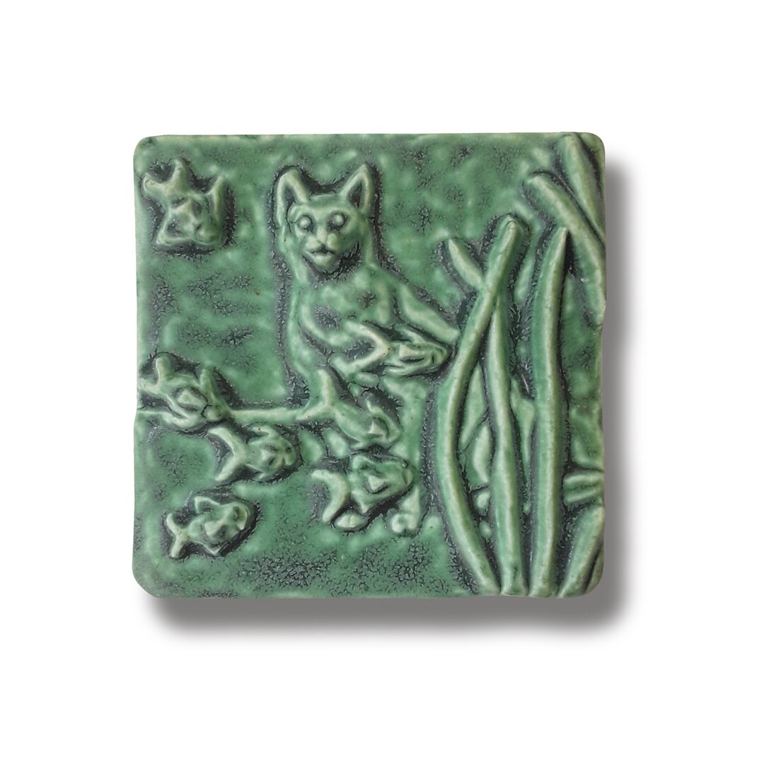 Aquarium Cat Art Tile Cottage Core Cat Decor - Etsy