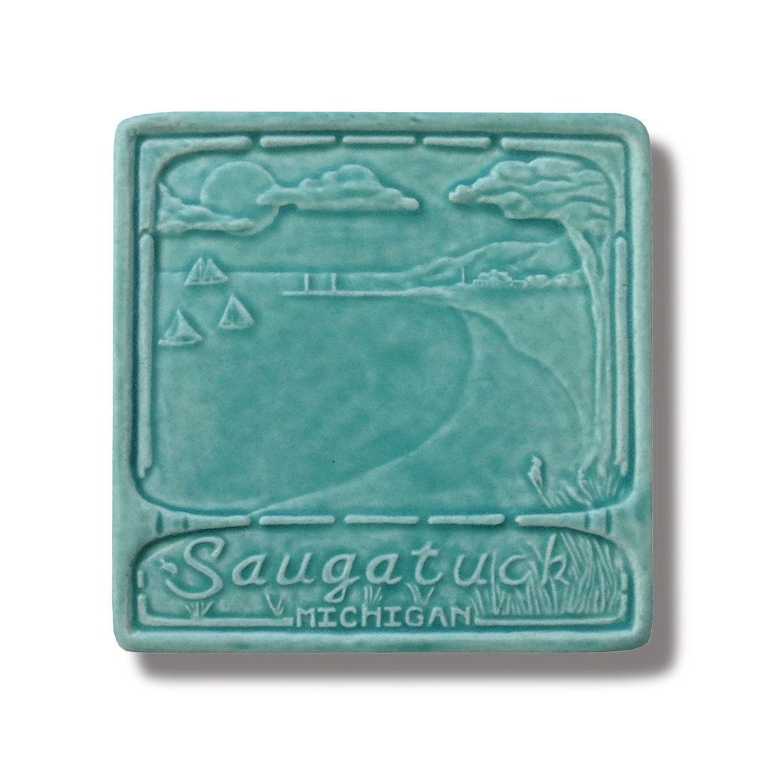 Saugatuck Michigan Art Tile Craftsman Style Michigan Gifts Lakehouse ...