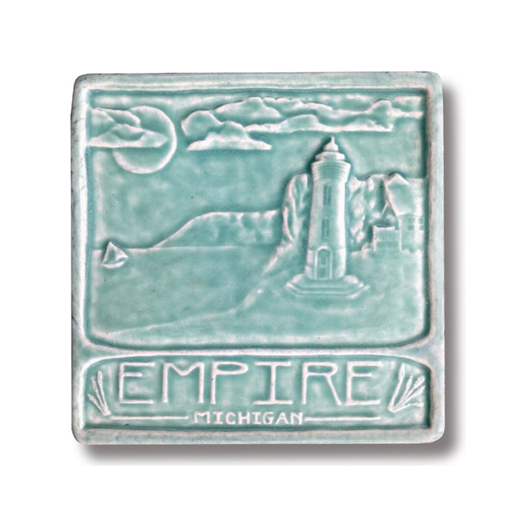 Empire Michigan Art Tile: Lake Michigan Lighthouse, Handmade Ceramic - Etsy