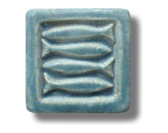 5 Square Colorful Fish ART Tile Ceramic Tile / Bright Glazed ...