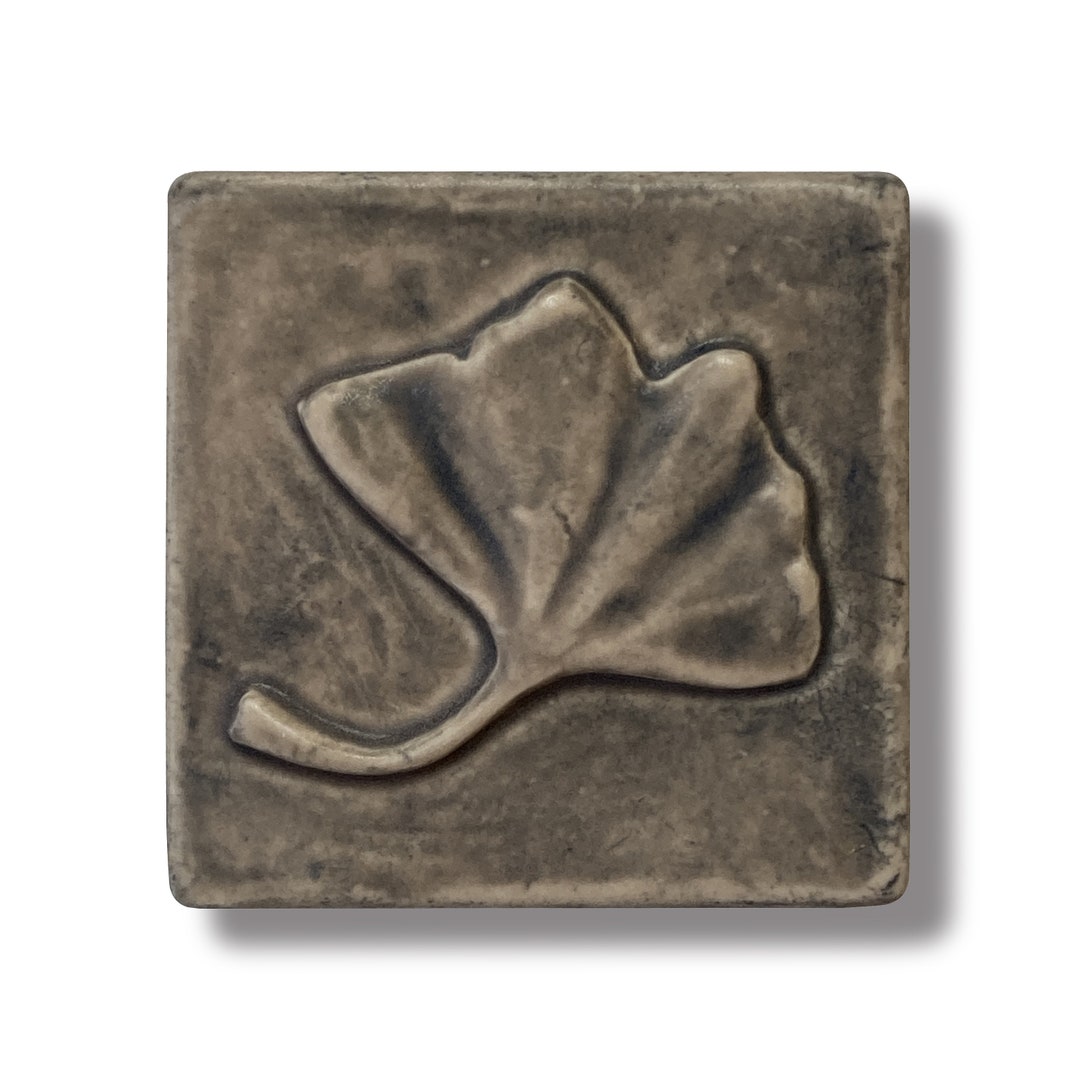 Gingko Leaf Ceramic Art Tile Wall Art Concept Craftsman Style Tile ...