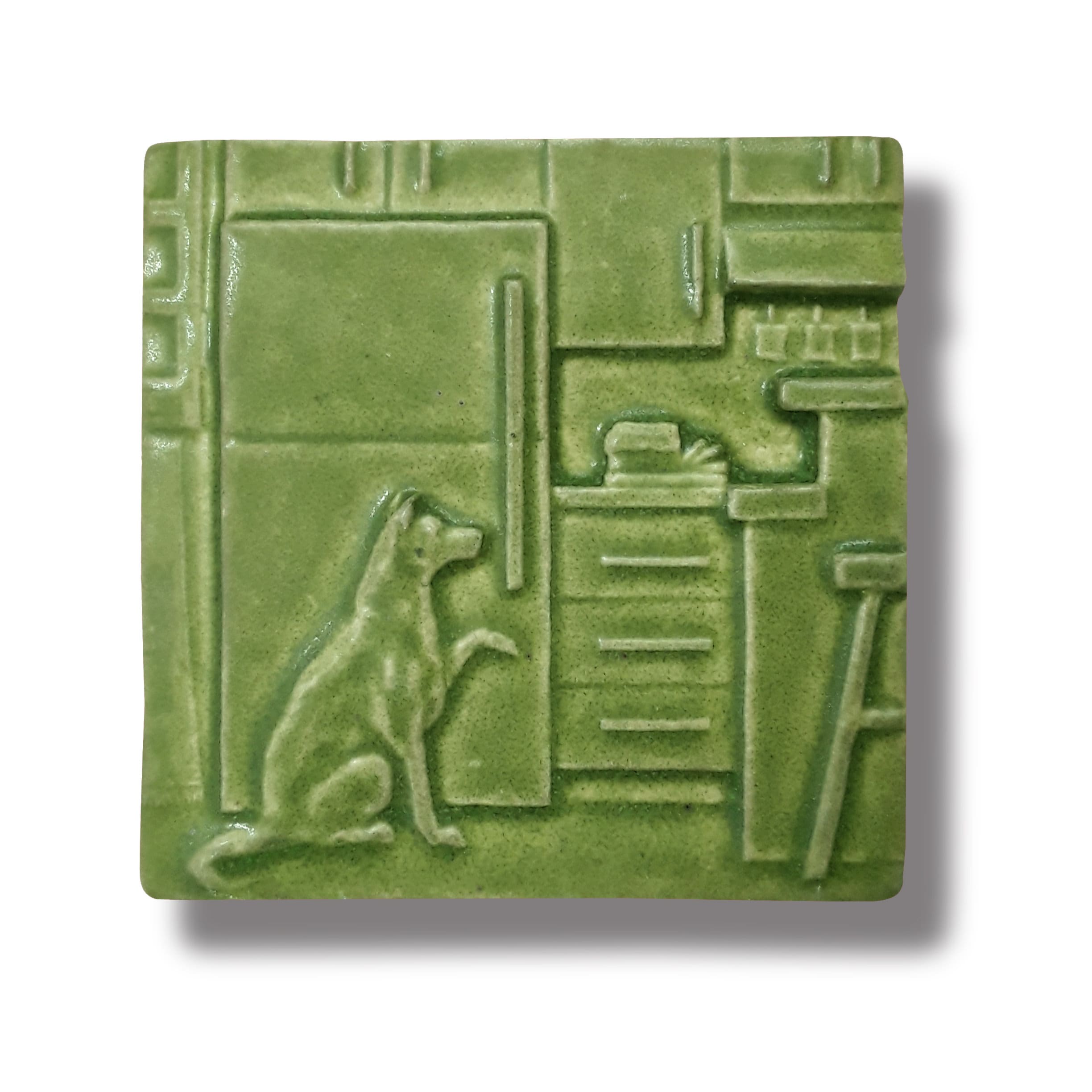 Handmade Cottagecore Dog Tile: Ceramic Kitchen Wall Art - Etsy