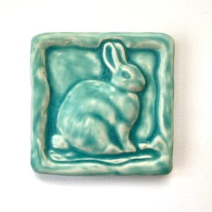 Rabbit Art Tile Craftsman Style Cottage Core Rabbit Lover Bunny Art ...