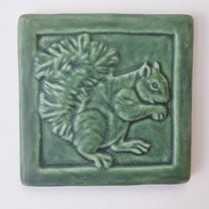Handmade Squirrel Tile: Ceramic Wall Art Decor - Cottagecore Kitchen - Etsy