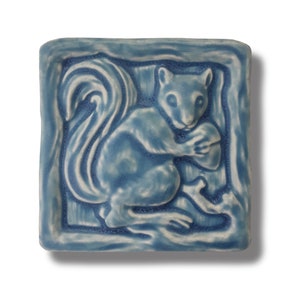 Handmade Devious Squirrel Art Tile: Cottagecore Ceramic Wall Decor - Etsy