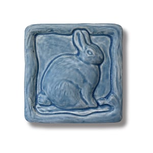Rabbit Art Tile Craftsman Style Cottage Core Rabbit Lover Bunny Art ...