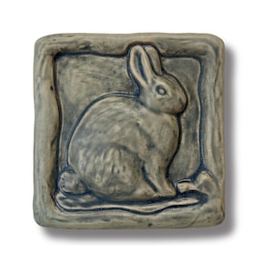 Rabbit Art Tile Craftsman Style Cottage Core Rabbit Lover Bunny Art ...