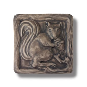 Handmade Devious Squirrel Art Tile: Cottagecore Ceramic Wall Decor - Etsy