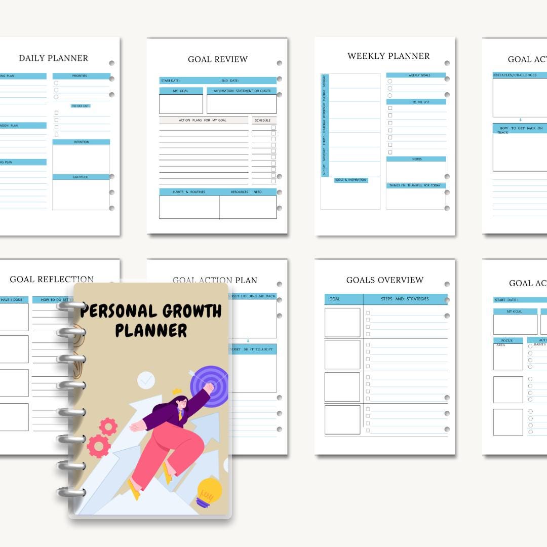Personal Growth Planner, Goal Setting Planner, Daily Reflection Journal ...