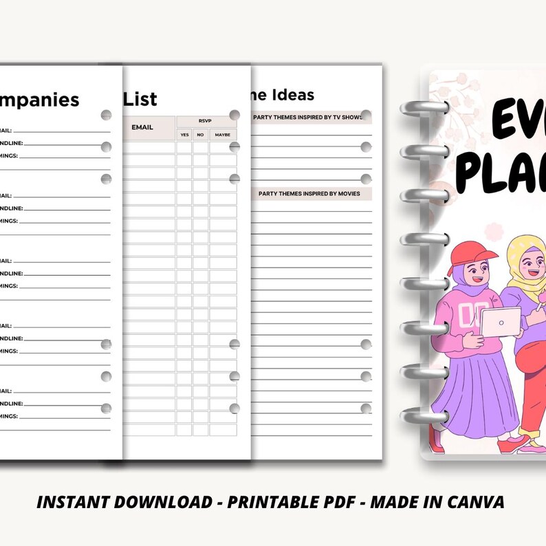 Event Planner Guide & Worksheets | Digital Event Planning Template ...