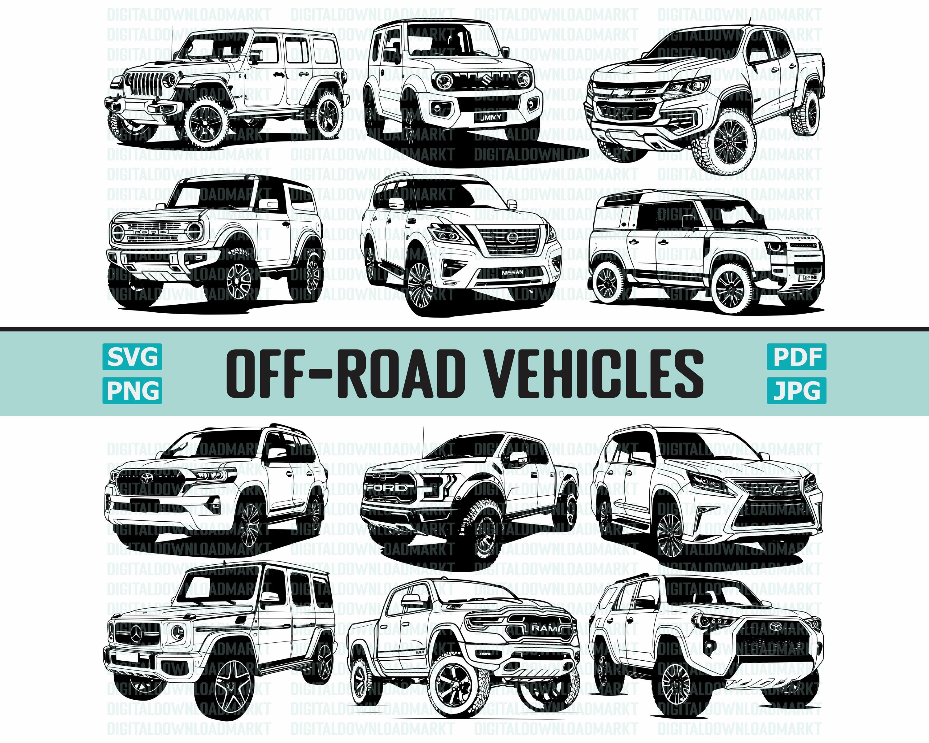 Off-road Cars SVG Bundle 12 Modern & Iconic 4x4 Designs Off-road ...