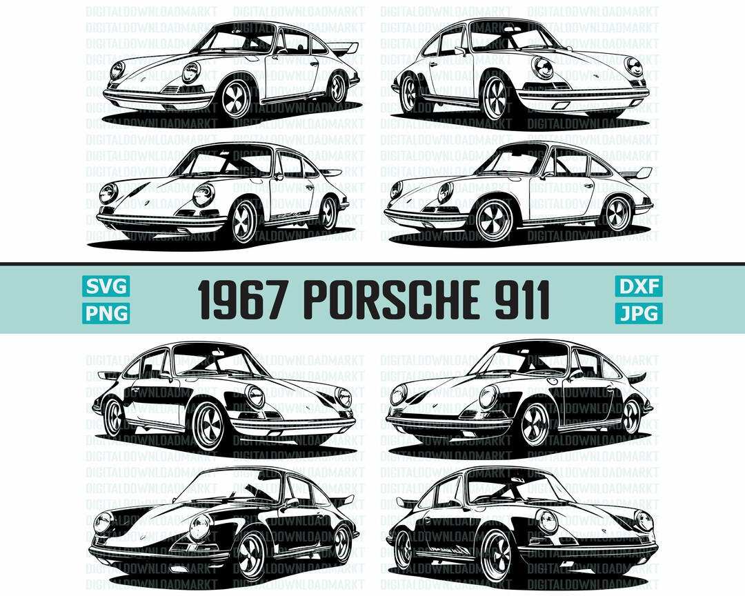 1967 Classic Sports Car SVG Bundle 8 Iconic Designs Inspired by the 911 ...