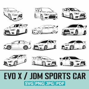 Lancer Evo X SVG Bundle | JDM Sports Car Designs | Svg - Png - Pdf ...