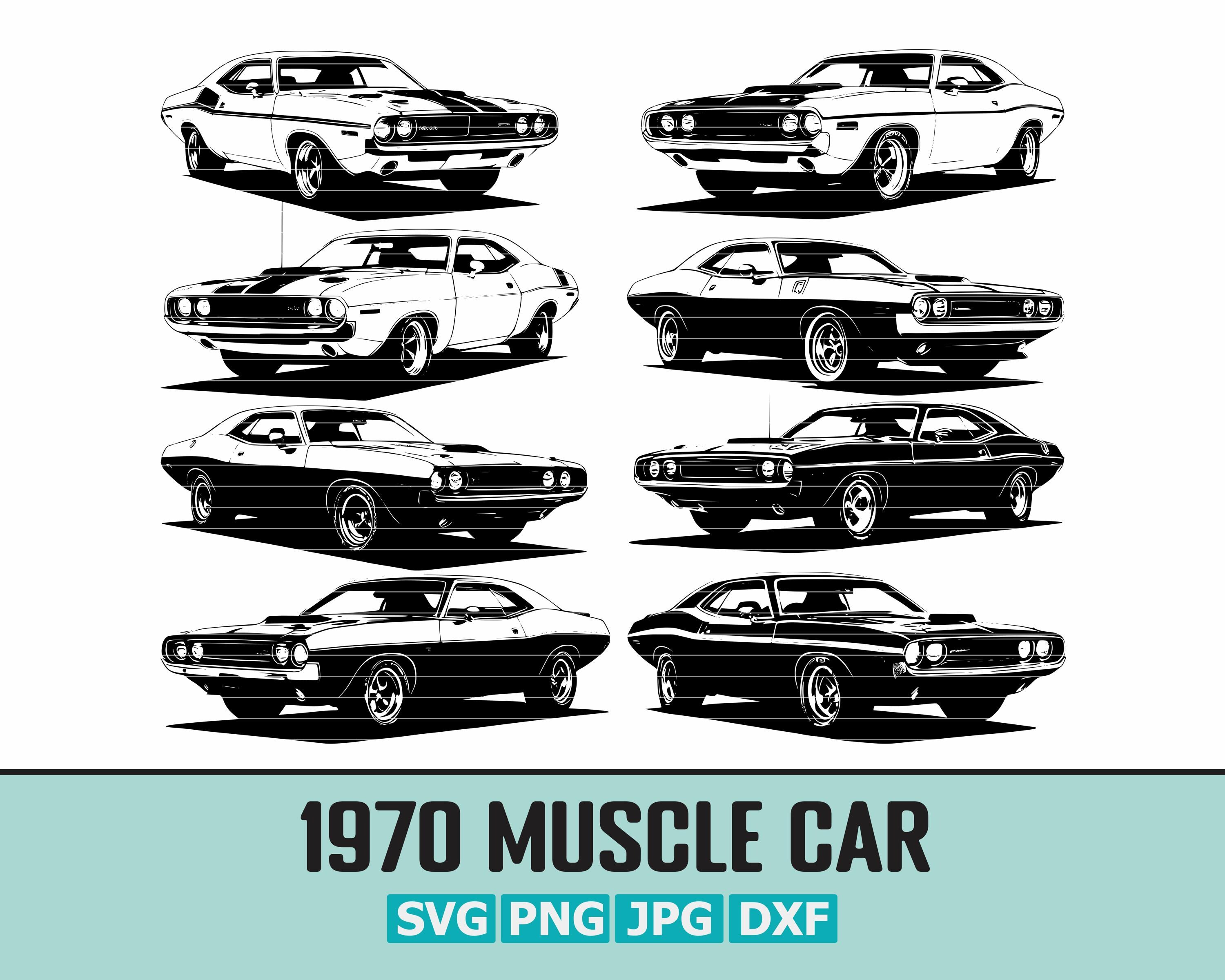 1970 Classic Muscle Car SVG Pack | 8 Iconic Designs Inspired by the ...